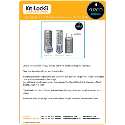 Codelock KL1200 Electronic Digital Lock
